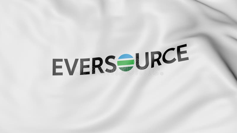Waving Flag with Eversource Energy Logo. Editorial 3D Rendering ...