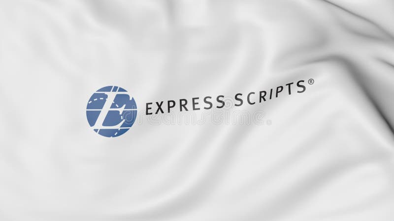 Waving Flag with Express Scripts Logo. Editorial 3D Rendering Editorial ...