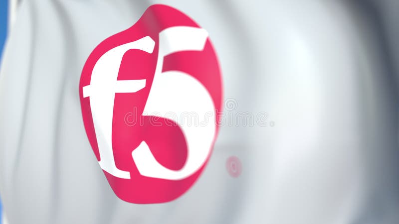 Flying Flag with F5 Networks Logo, Close-up. Editorial 3D Rendering ...