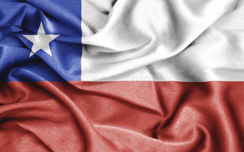 Fabric Texture Curved Flag of Chile Stock Photo - Image of chilean ...