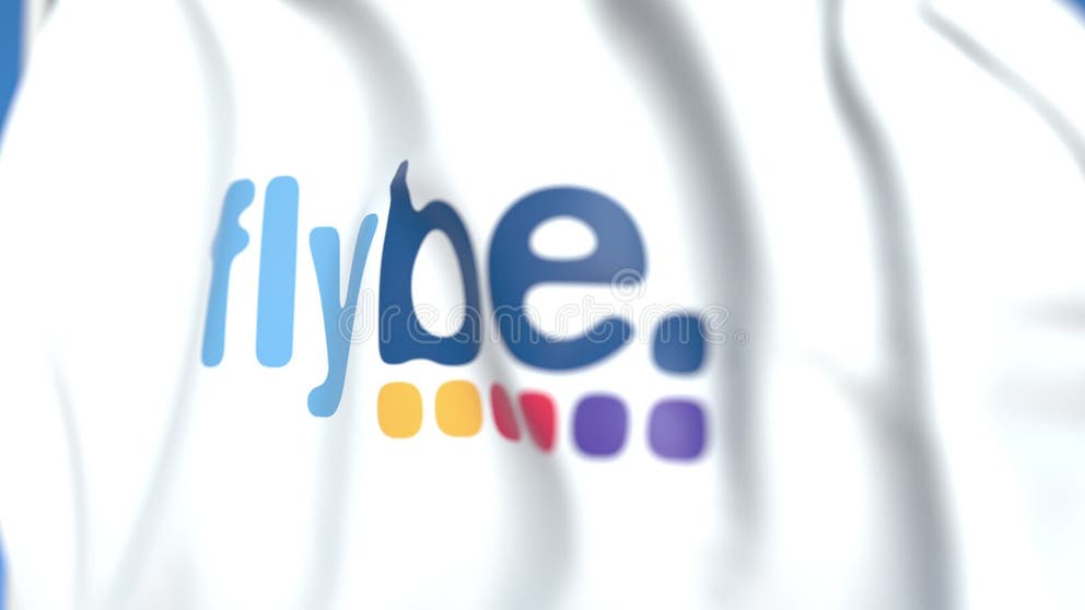 Waving Flag with Flybe Logo, Close-up. Editorial 3D Rendering Editorial ...