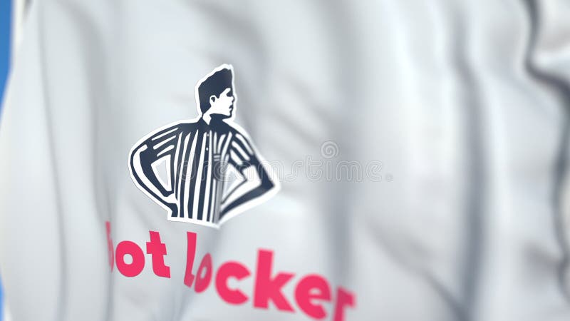 Waving Flag with Foot Locker Logo, Close-up. Editorial 3D Rendering ...