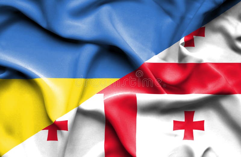 Georgia and Ukraine. Crossed Georgian and Ukrainian Flags Stock Vector ...