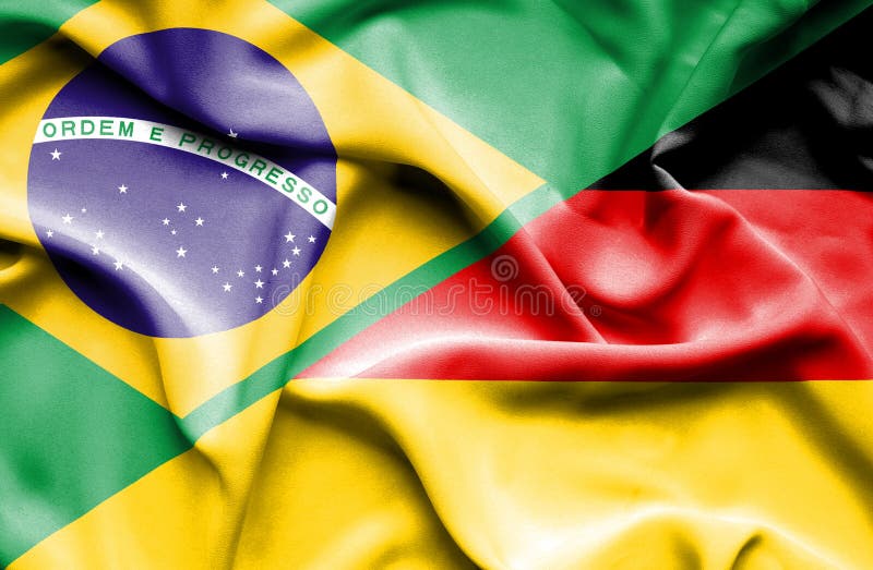 Waving Flag of Germany and Brazil Stock Illustration - Illustration of ...