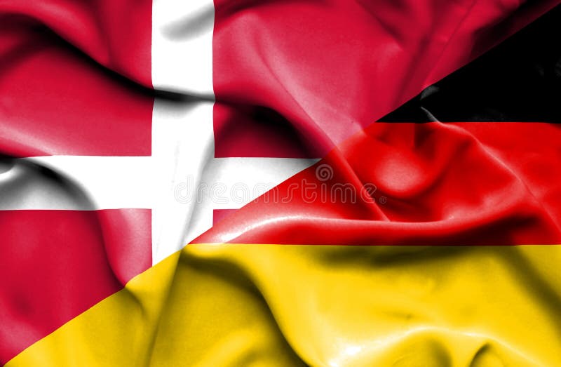 Germany And Denmark. Crossed German And Danish Flags. Official Colors ...