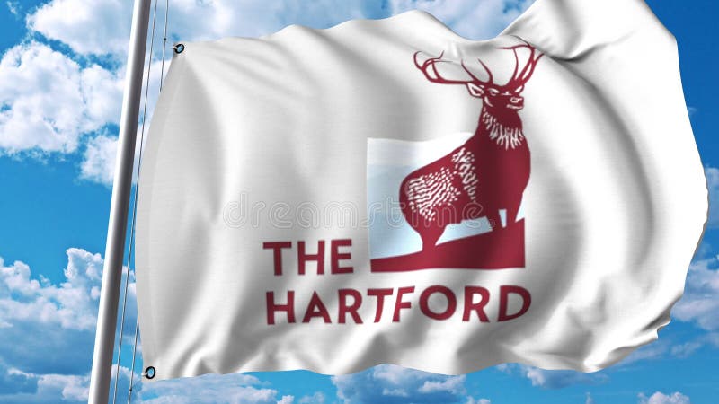 Waving Flag with the Hartford Logo. Editoial 3D Rendering Editorial ...