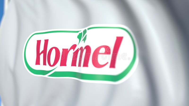 Waving Flag with Hormel Logo, Close-up. Editorial 3D Rendering ...