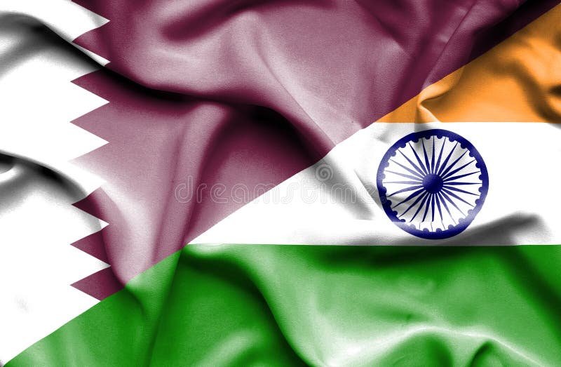 Qatar and India. the Qatari and Indian Flags. Official Colors. Correct ...