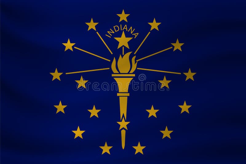 Waving Flag of Indiana. Vector Illustration Stock Vector - Illustration ...