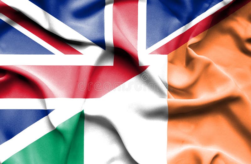 Waving Flag of Ireland and Great Britain Stock Illustration ...