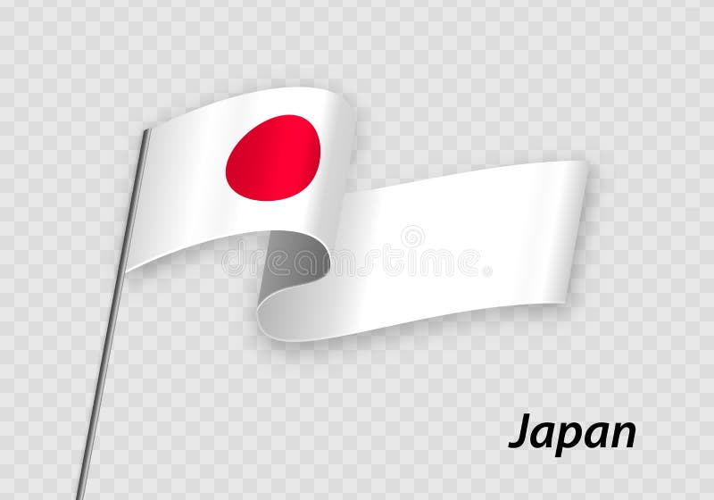 Waving Flag of Japan on Flagpole. Template for Independence Day Stock ...