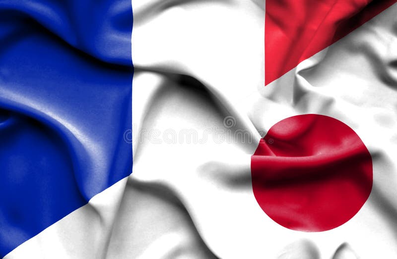 Waving Flag of Japan and France Stock Illustration - Illustration of ...