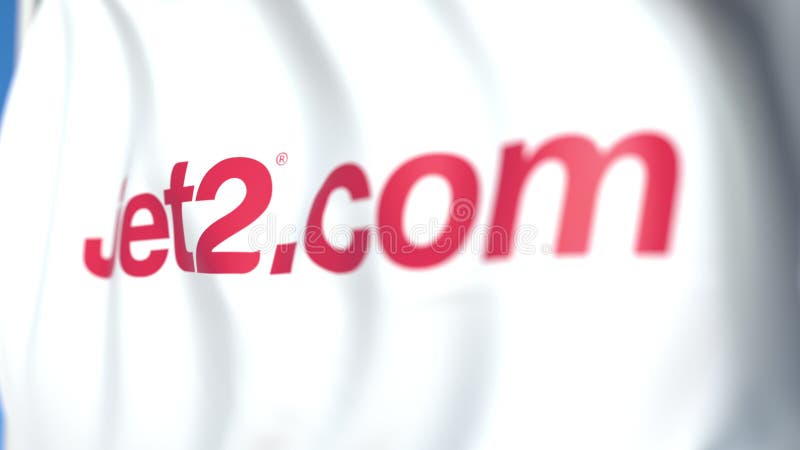 Flying Flag with Jet2.com Logo, Close-up. Editorial 3D Rendering ...