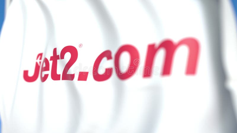 Flying Flag with Jet2.com Logo, Close-up. Editorial 3D Rendering ...
