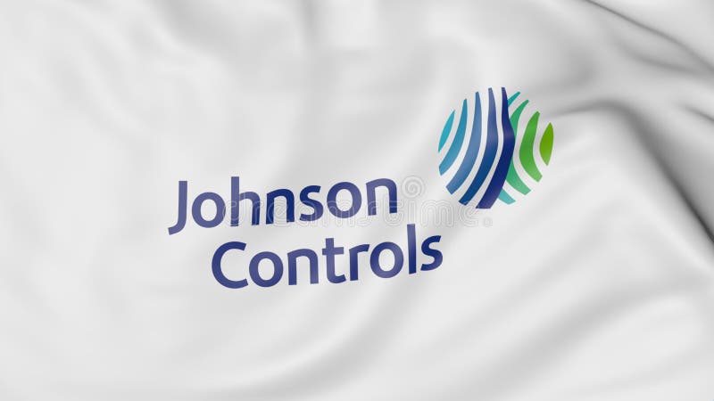 Waving Flag with Johnson Controls Logo. Editorial 3D Rendering ...