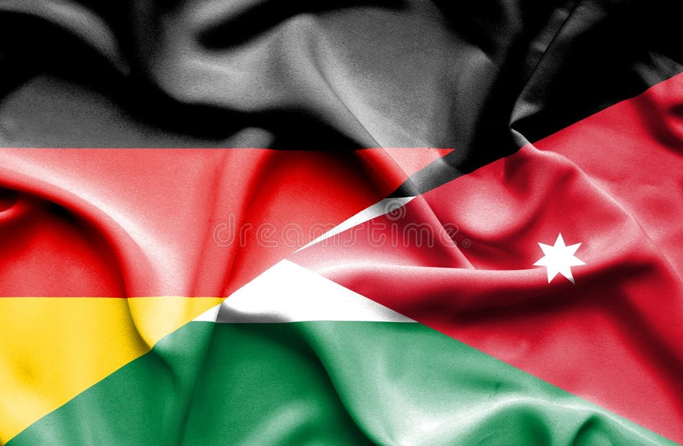 Waving Flag of Jordan and Germany Stock Illustration - Illustration of ...