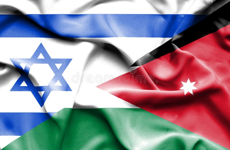 Flag of Jordan. Realistic Wavy Ribbon with Jordanian Flag Colors ...