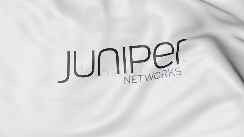 Waving Flag with Juniper Networks Logo. Editorial 3D Rendering ...