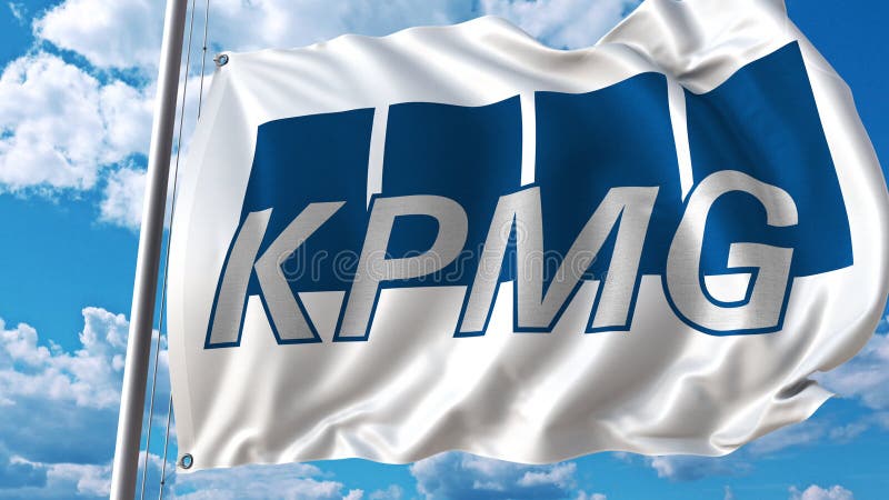 KPMG Logo on the Screen in a Meeting Room. Editorial 3D Rendering ...
