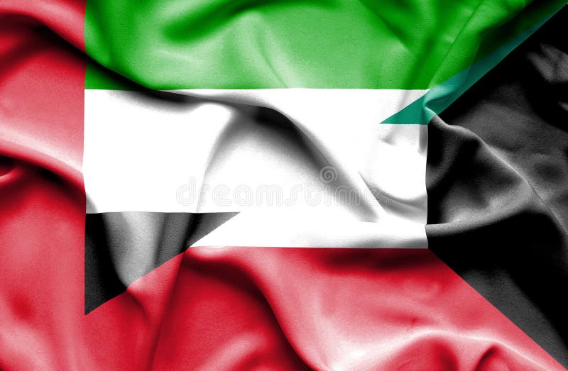 Kuwait and United Arab Emirates. Kuwaiti and UAE Flags. Official Colors ...