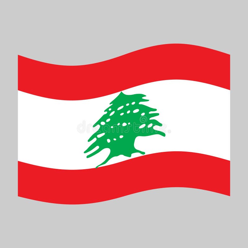 Waving Flag of Lebanon, National Symbol Stock Illustration ...