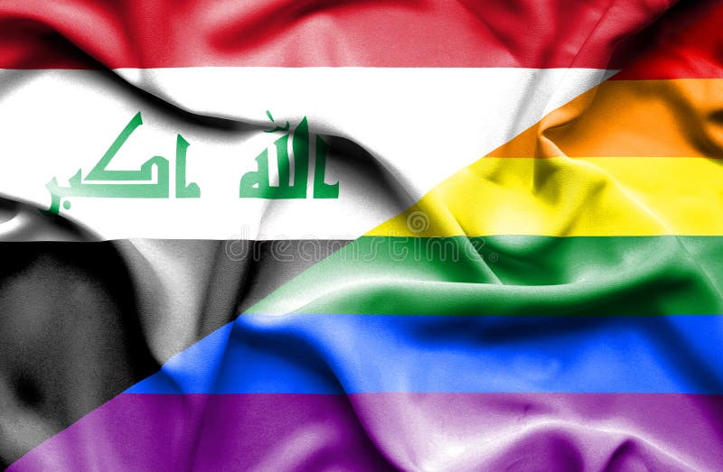 Waving Flag of LGBT and Iraq Stock Illustration - Illustration of iraq ...