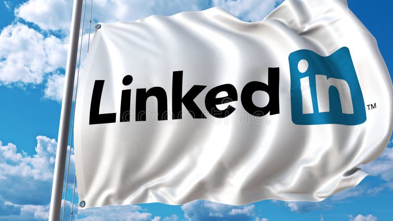Linkedin flag editorial photo. Illustration of closeup - 112873776
