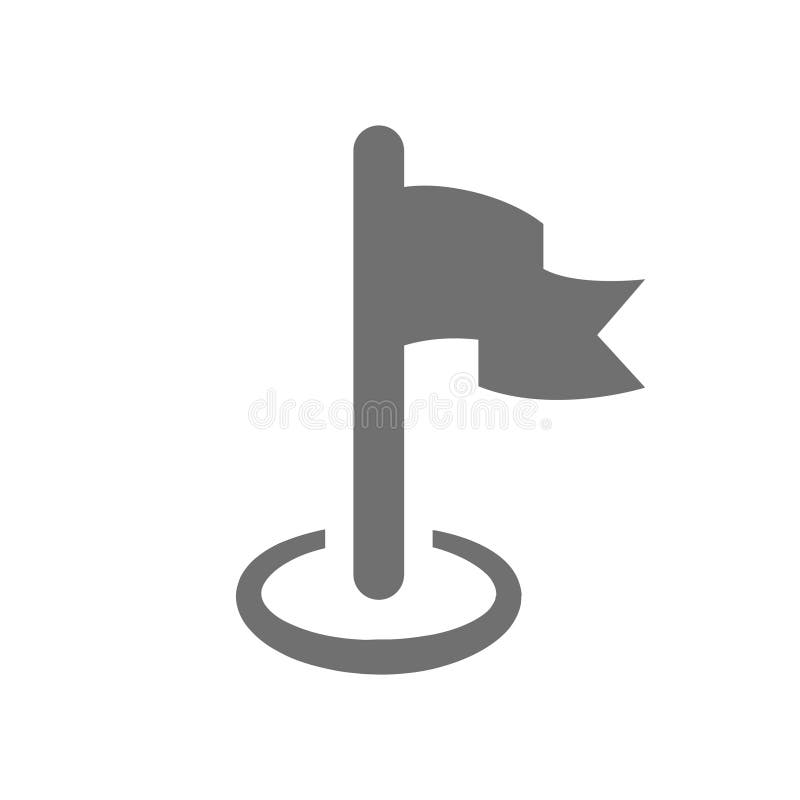 Waving Flag and Location Fill Vector Icon Stock Vector - Illustration ...