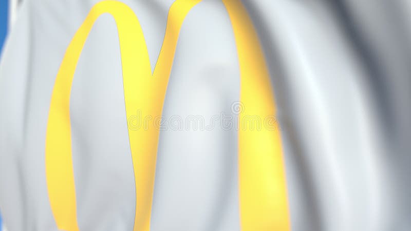 MCDONALDS Flag Waving on Sun. Seamless Loop with Highly Detailed Fabric ...