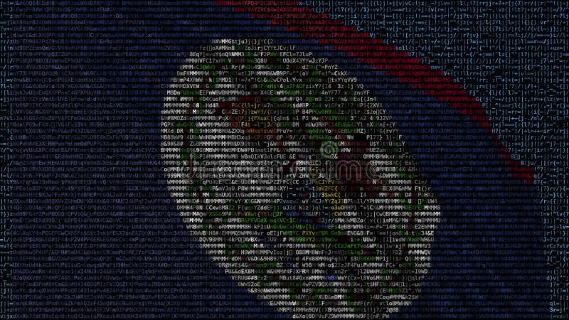 Waving Flag of Belize Made of Text Symbols on a Computer Screen ...