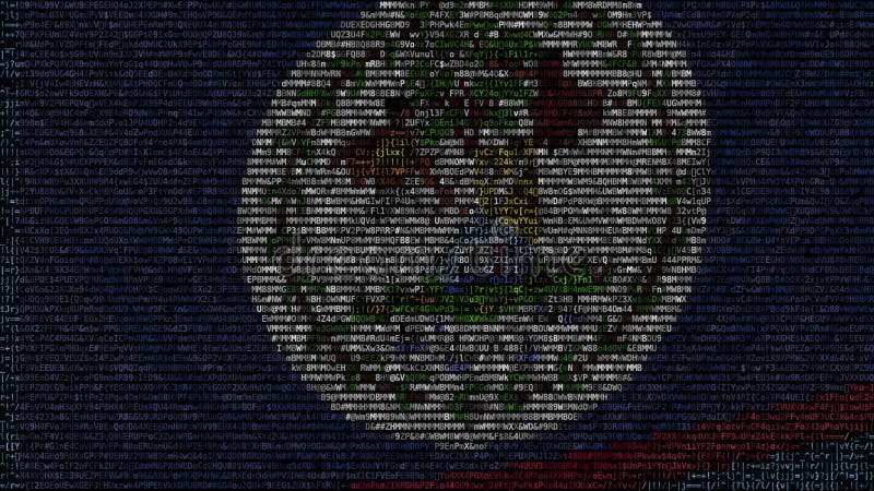 Waving Flag of Belize Made of Text Symbols on a Computer Screen ...