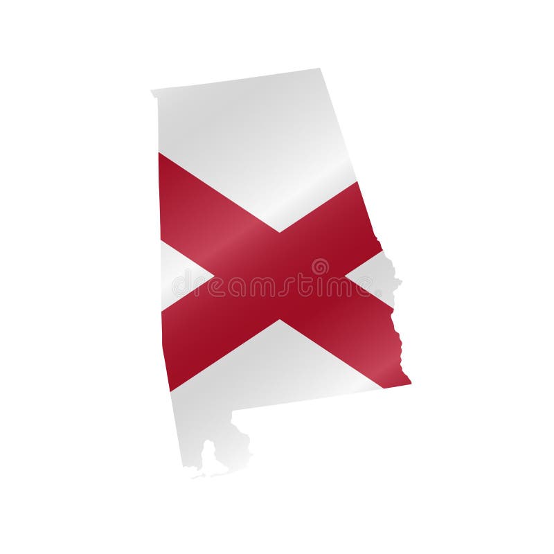 Waving Flag Map of Alabama. Vector Illustration Stock Vector ...