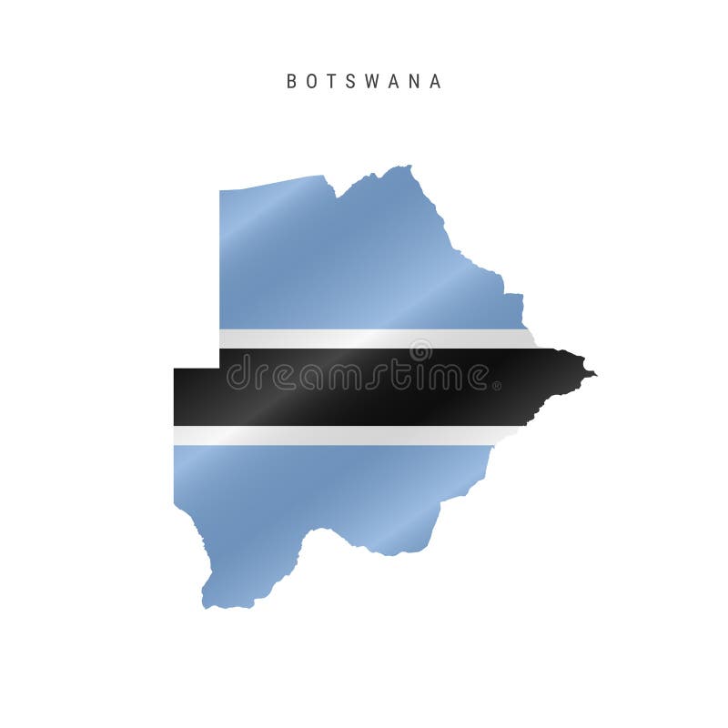 Botswana Vector Map Isolated on White Background. High-Detailed Black ...