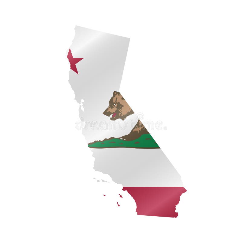 Waving Flag Map of California. Vector Illustration Stock Vector ...