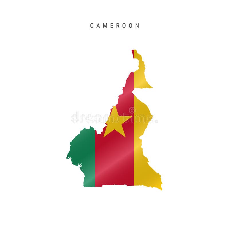 Waving Flag Map of Cameroon. Vector Illustration Stock Vector ...