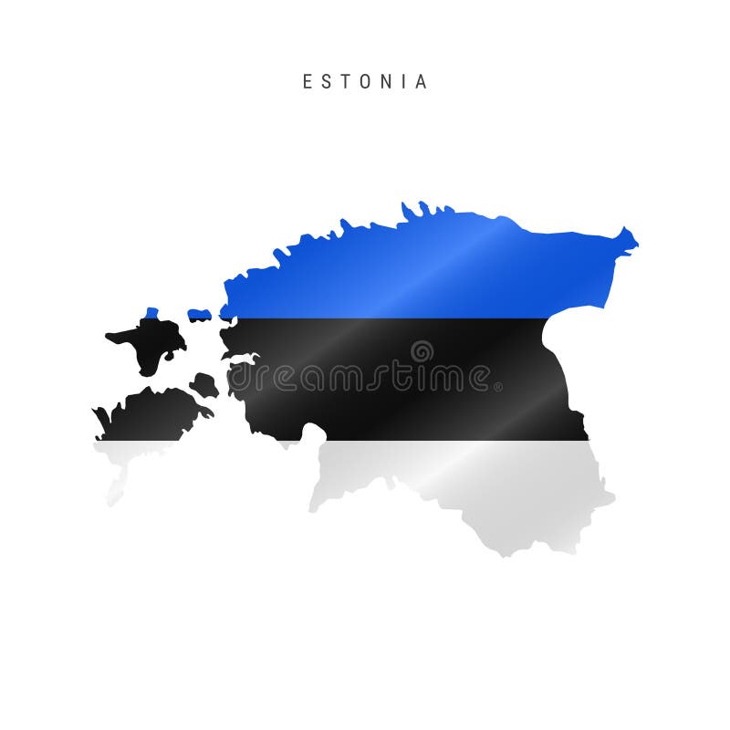 Estonia Vector Map Isolated on White Background. High-Detailed Black ...