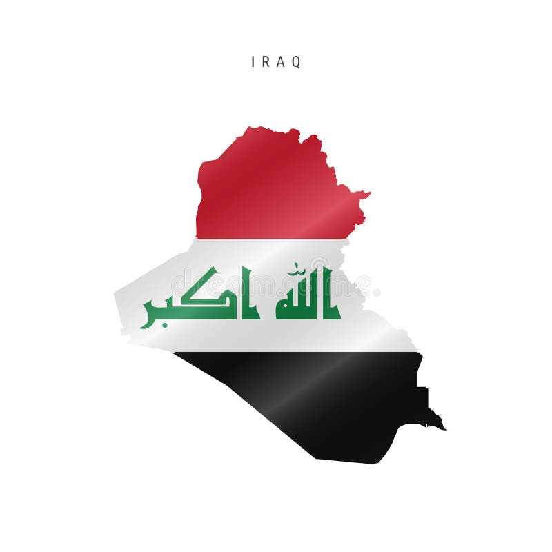 Waving Flag Map of Iraq. Vector Illustration Stock Vector ...