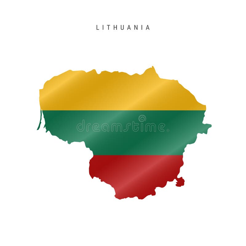 Waving Flag Map of Lithuania. Vector Illustration Stock Vector ...