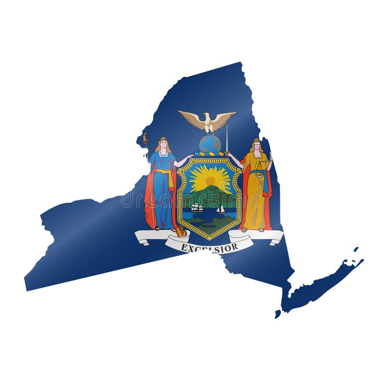 New York Vector Map Isolated on White Background. High Detailed ...