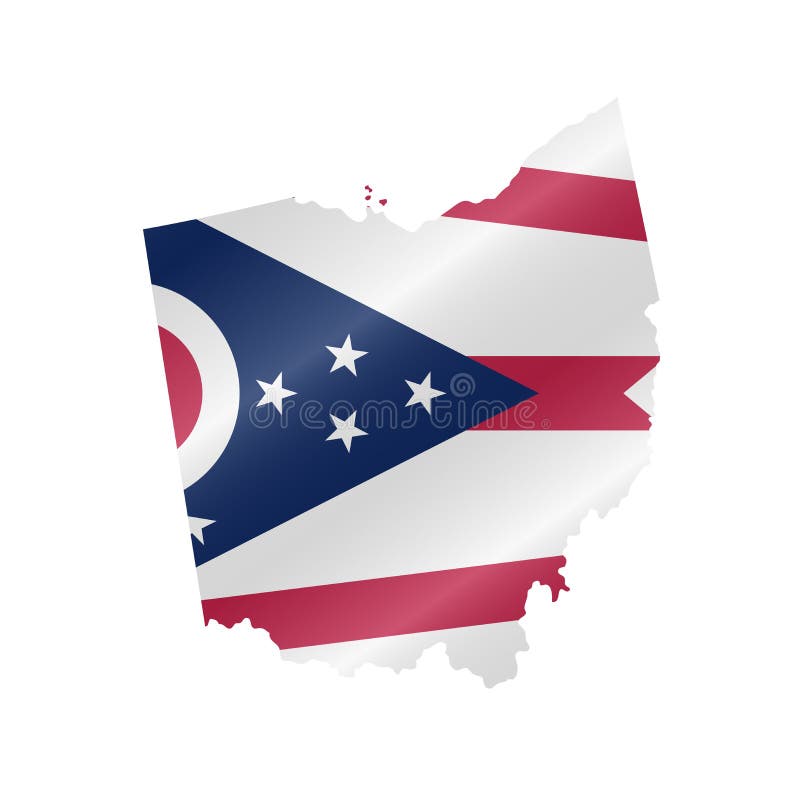 Waving Flag Map of Ohio. Vector Illustration Stock Vector ...