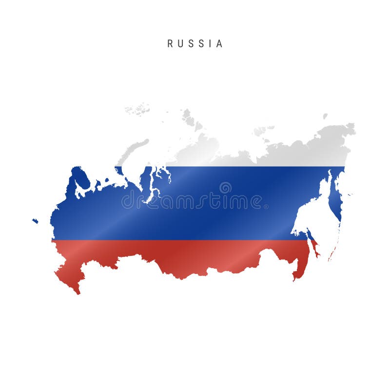 Waving Flag Map of Russia. Vector Illustration Stock Vector ...