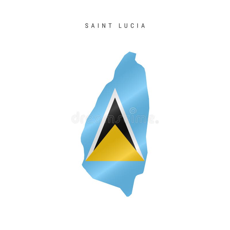 Waving Flag Map of Saint Lucia. Vector Illustration Stock Vector ...
