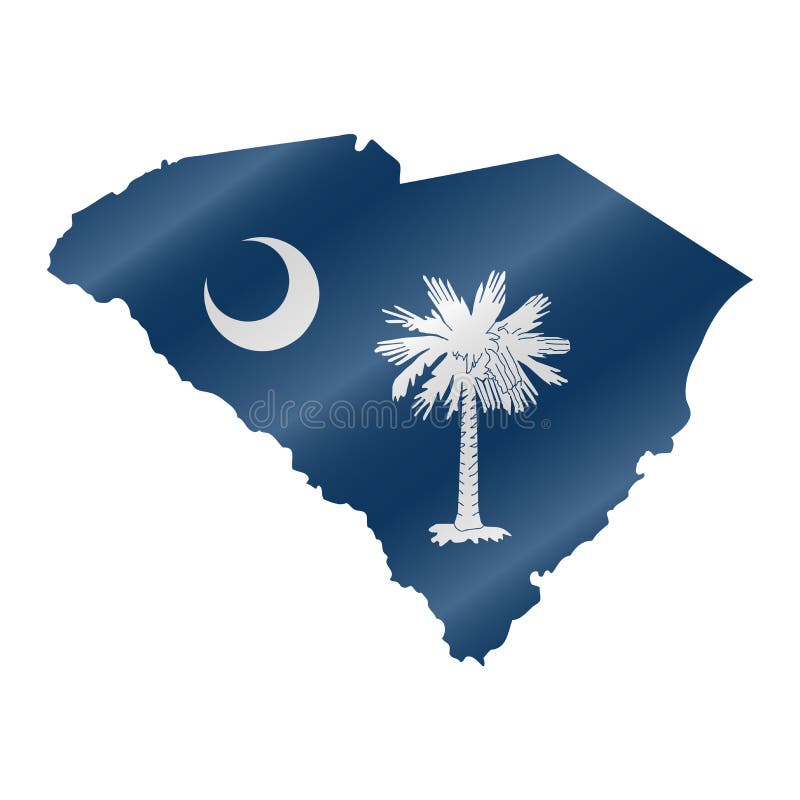 Waving Flag Map of South Carolina. Vector Illustration Stock Vector ...