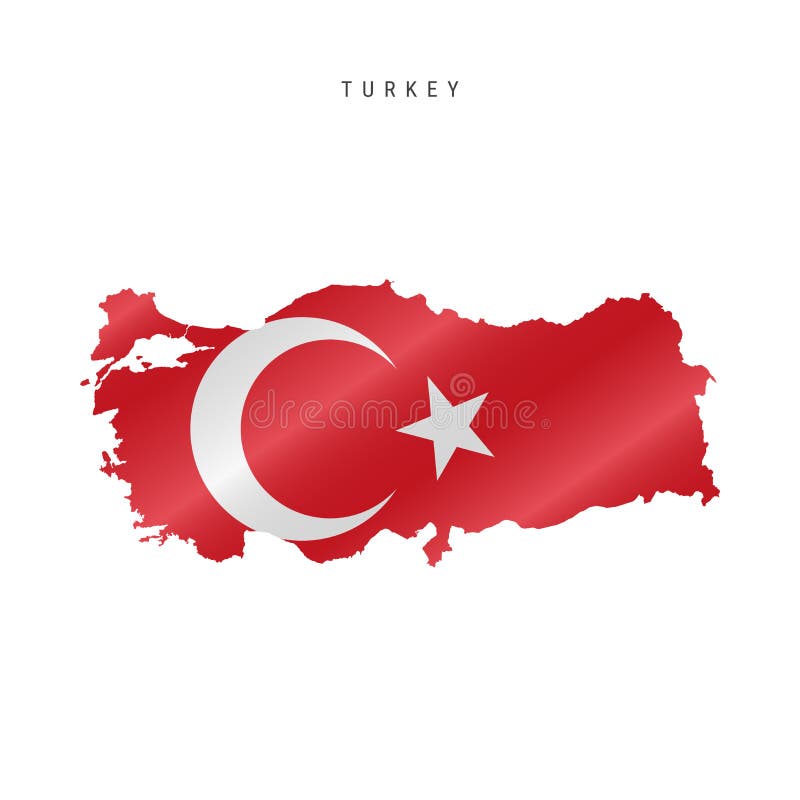 Waving Flag Map of Turkey. Vector Illustration Stock Vector ...