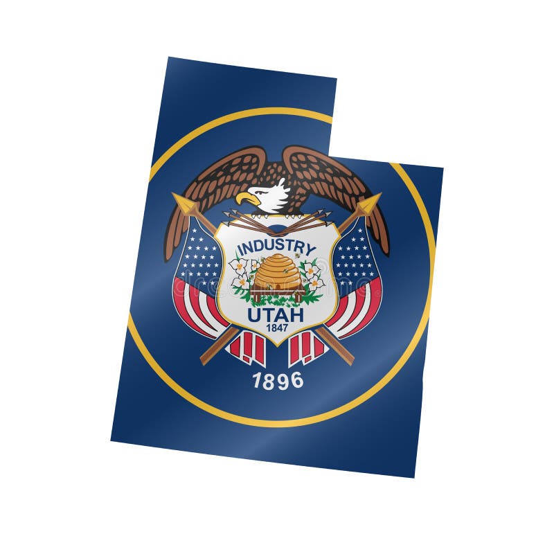 Waving Flag Map of Utah. Vector Illustration Stock Illustration ...
