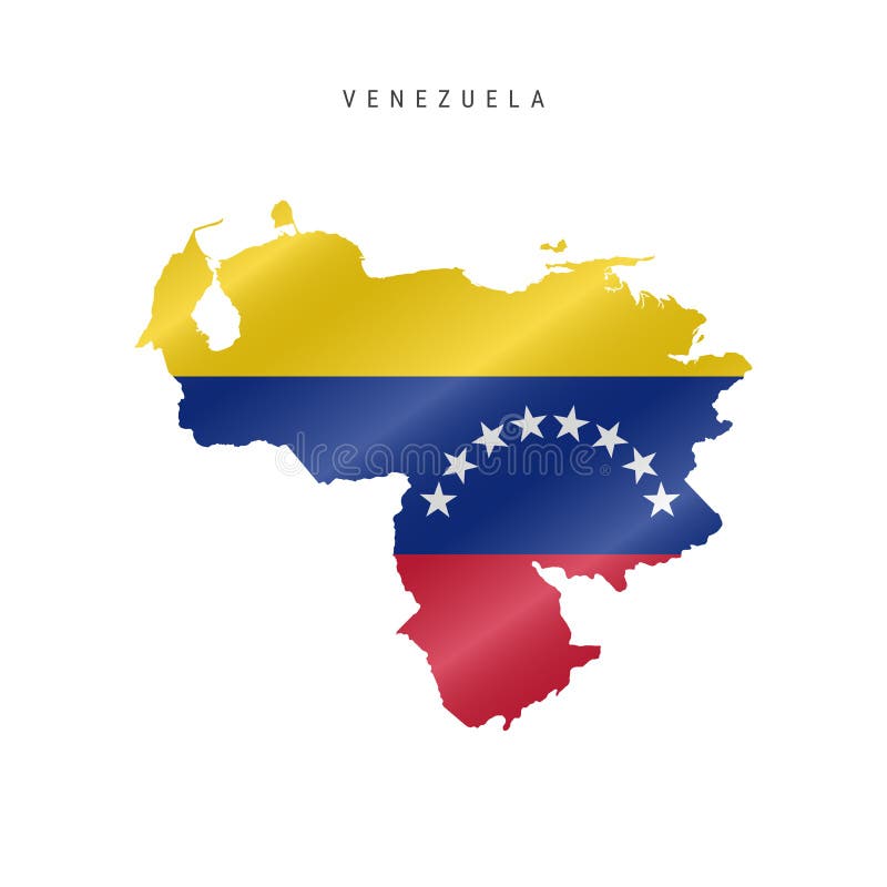 Waving Flag Map of Venezuela. Vector Illustration Stock Vector ...