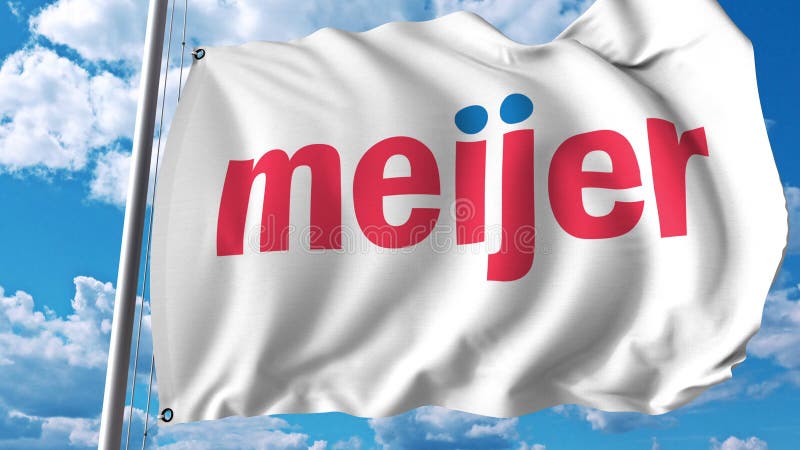 MEIJER Logo on a Waving Digital Flag, Editorial 3d Rendering Editorial ...