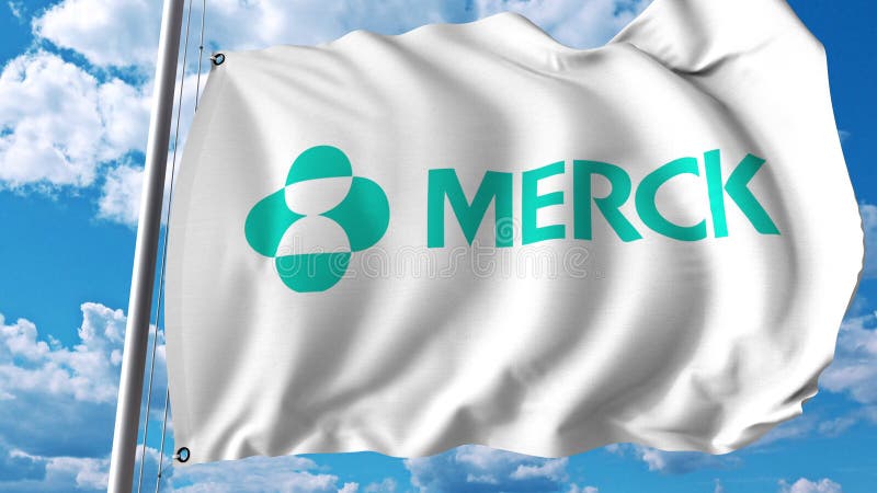 Waving Flag with Merck Co Logo. Editoial 3D Rendering Editorial Photo ...