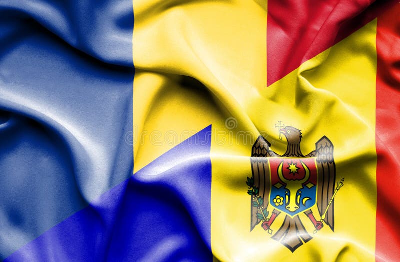 Waving Flag of Moldavia and Romania Stock Illustration - Illustration ...