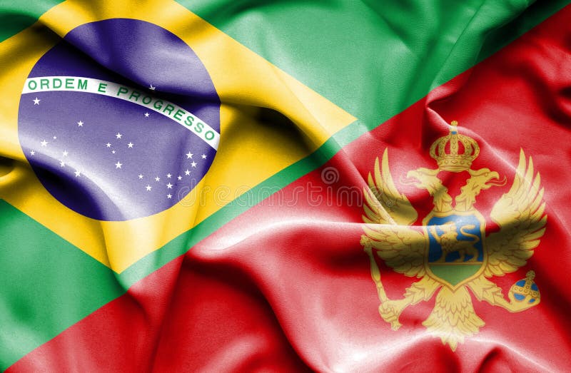 Montenegro and Brazil Two Half Flags Together Stock Illustration ...
